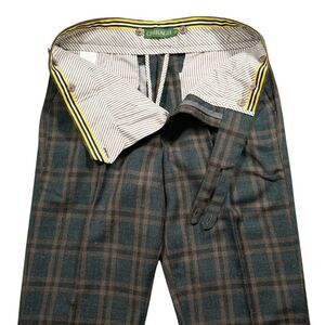 Chiragh Apparel | Pants | Mens 32 Gurkha Pants Green Brown Plaid Wool ...